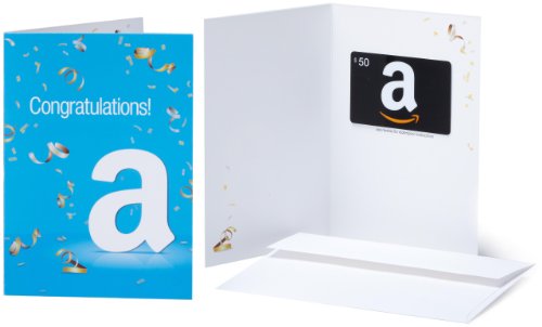 Amazon.com $50 Gift Card in a Greeting Card (Congratulations Design ...