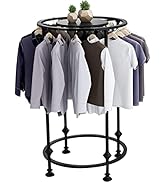 Amazon.com: SPTZQURY Round Garment Rack, Floor Standing Iron clothes ...