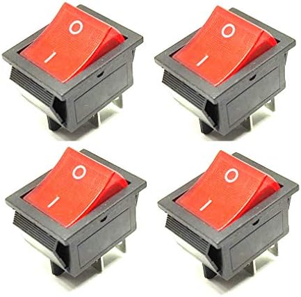 Electronic Spices KCD4 16a 250v Ac Red Color 4 Pin Dpdt Heavy Duty ...