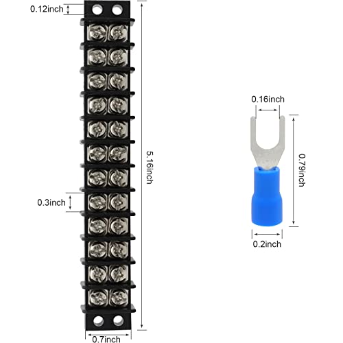 Snapklik.com : Terminal Block,2 Pack 12 Circuits 20-30A 200v-450v Dual ...