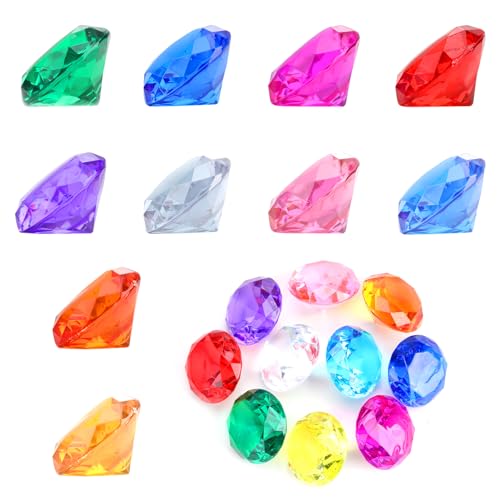 TWOBUD 8 Pcs Big Size Kids Acrylic Diamond Gems Jewels Pirate Gems Set ...