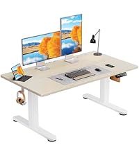 Amazon | ErGear 電動 オフィスワークテーブル 昇降式デスク スタンディングデスク 幅120cm 耐荷重80kg 高さメモリー機能 上下自動昇降 静音 収納フック付き 机 作業机 ...