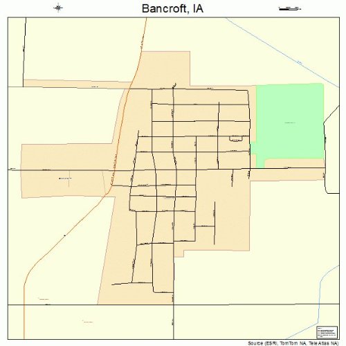 Amazon.com: Large Street & Road Map of Bancroft, Iowa IA - Printed ...