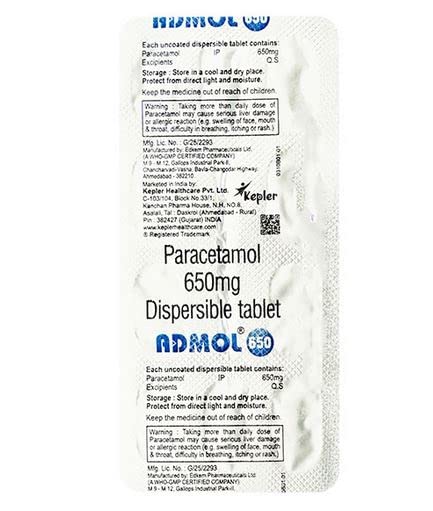 ADMOL 650MG - Strip of 10 Tablets : Amazon.in: Health & Personal Care