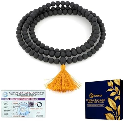 AVORA Original Karungali Malai 108 Beads | Certified Natural Ebony Wood ...