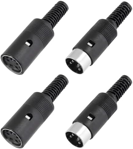 Amazon.com: Eilumduo 2 Pair 4 Pin Male + Female DIN Adapter, Black ...