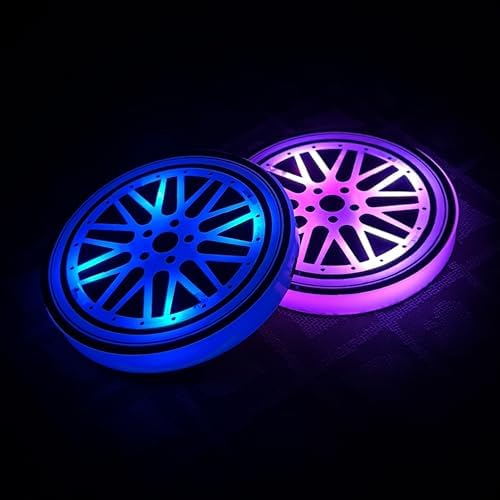 Amazon.com: LED Cup Holder Lights, 2pcs LED Car Coasters with 7 Colors ...