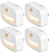 Sossi Motion Sensor Night Light Plug in 4 Pack,10-60Lm Stepless Dimming ...