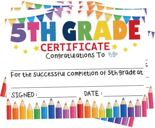Amazon.com : 40PCS 5TH Grade Grad Diploma Certificate,5TH Grade ...