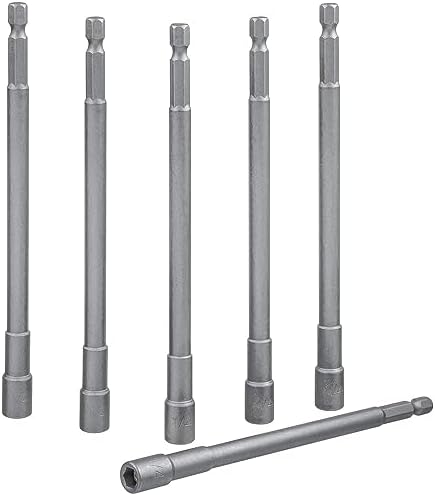 Mesee 6 Pcs Magnetic Nut Setter Driver Bits 6-Inch Extra Long Power ...