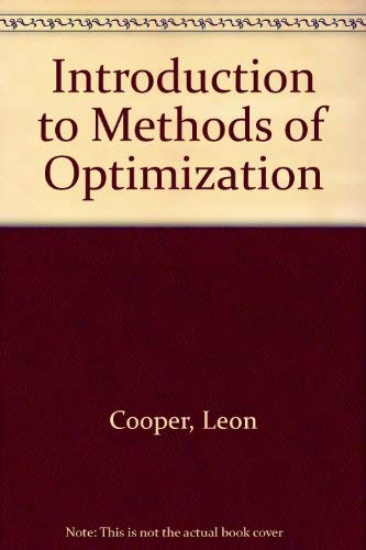 Buy Introduction to Methods of Optimization Book Online at Low Prices ...