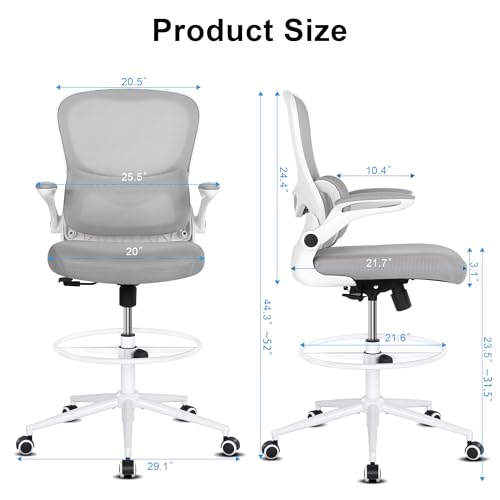 Snapklik.com : Misolant Drafting Chair, Tall Office Chair For Standing ...