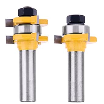 Yakamoz 1/2 Inch Shank Tongue and Groove Router Bit Set 3/4" Stock 3 ...