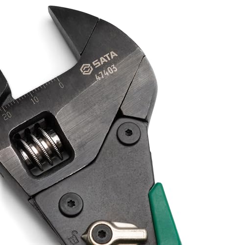 SATA ST47403 Ratcheting Adjustable Wrench 8″ Built-in Scale Measures ...