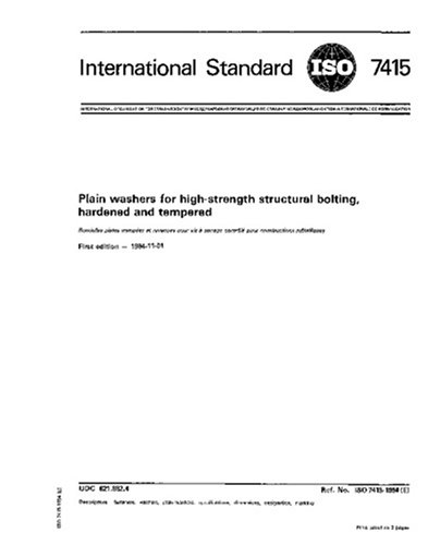 ISO 7415:1984, Plain washers for high-strength structural bolting ...