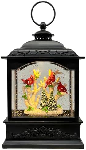 Amazon.com: Roman 11" Lighted Swirl Cardinal in White Lantern, Confetti ...