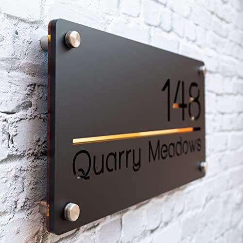 Amazon.com: Acrylic Custom Modern House Numbers Sign Matte Black ...