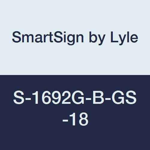 SmartSign Etiqueta bilingüe con flecha hacia abajo, 18 x 4 pulgadas, vinilo laminado que brilla ...