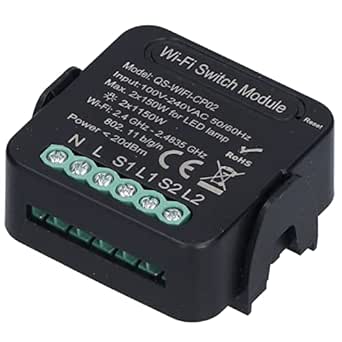 Generic Timer Light Switches Module, 50/60Hz 2 Gang Black Smart Relay ...