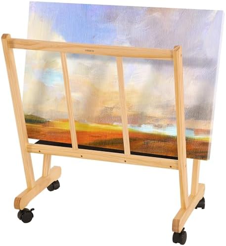 VISWIN Large Art Storage Rack with Casters – Wooden Drying & Display ...