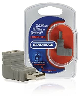 Amazon.com: Bandridge USB 2.0 Adapter Angled 90 A Male - A Female Grey ...