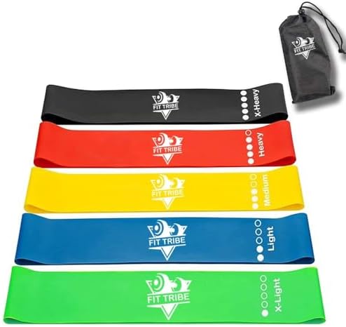Fit Tribe Resistance Bands Set of 5 for Men & Women, Multicolor Stretch ...