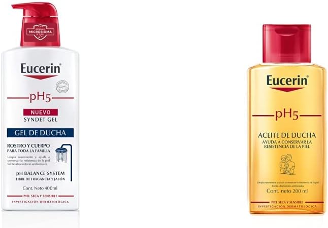 Eucerin pH5 Syndet (400 ml) Gel de ducha libre de fragancia y jabón ...