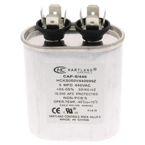 Amazon.co.jp: 5 MFD Capacitor 370 or 440 VAC 5uf Oval Run Capacitor for ...