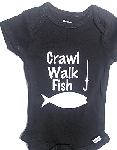 Amazon.com: crawl walk fish baby onesie ® infant bodysuit fishing one ...