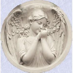 Amazon.com: round angel statue wall plaque sculpture new home decor ...