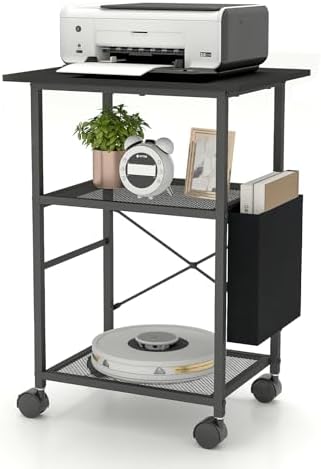 Amazon.com: Sedegn 3 Tier Printer Stand,Mobile Printer Table with ...