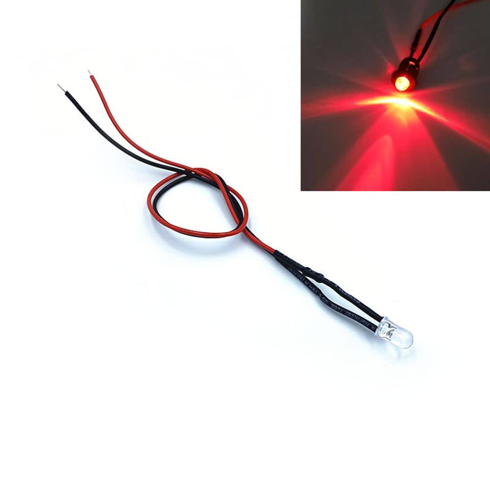Amazon.co.jp: HOOCI 5個 超高輝度 5mm 配線済み ホルダー付き 発光ダイオード 電球ライト ホビー用 3V 5V6V ...