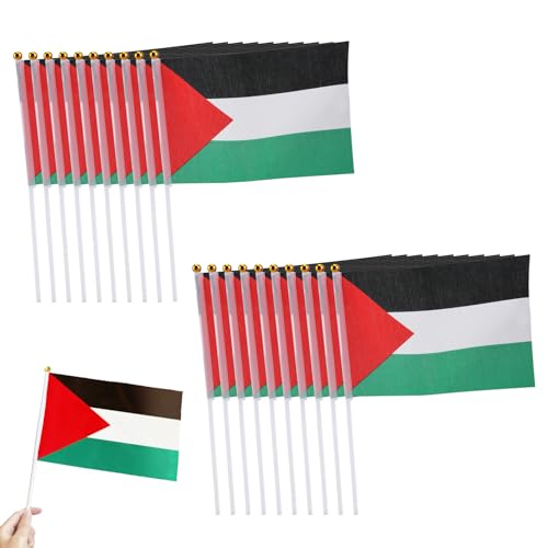 Palestine Flags with Pole 20Pcs Small Palestinian Flag 21 X 14 CM ...