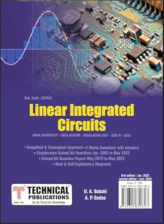 TECHNICAL PUBLICATIONS, PUNE Linear Integrated Circuits for BE Anna University R21CBCS (IV - ECE ...