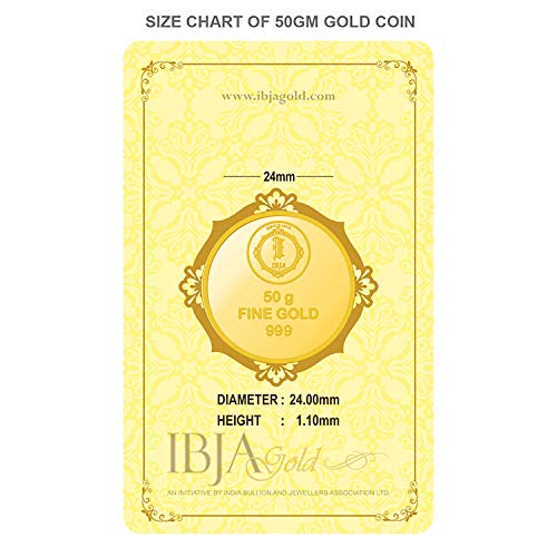 IBJA Gold 50 Gm, 24K (999) Yellow Gold Precious Coin : Amazon.in: Fashion