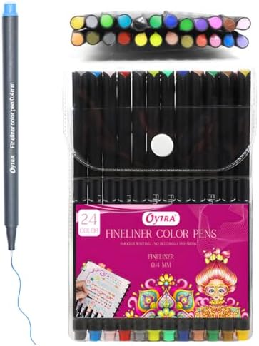 Oytra Fineliner Pens Colour Set 24 Shades for Mandala Art Drawing ...