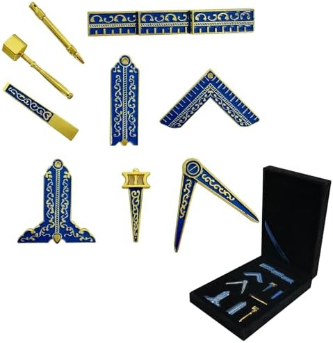 Amazon.com : Imasoner Capri Blue Enamel Masonic Working Tool Set, Gold ...