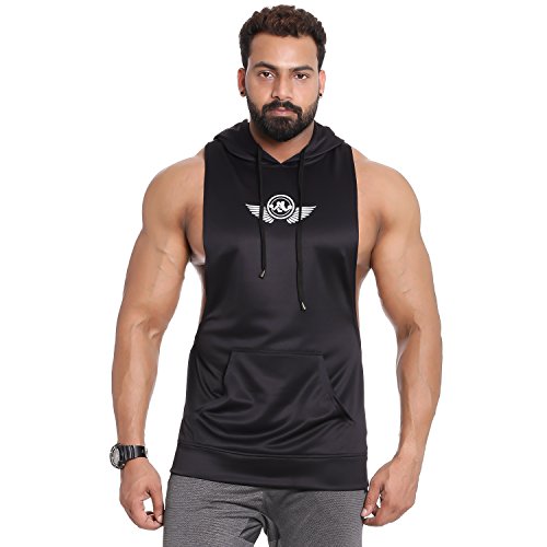 Buy Gym Hoodies For Men Tank Top Black In Colour Flex HD Hoodie With ...