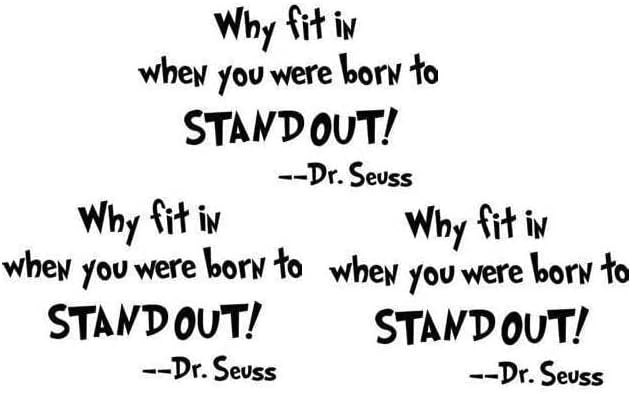 Amazon.com: WSQ Why Fit In When You Were Born To Stand Out Wall Decal ...