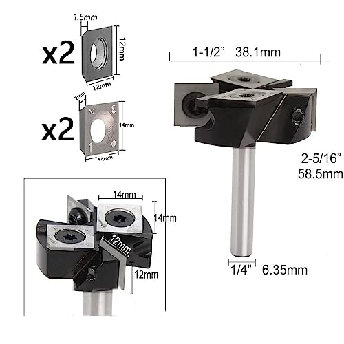 Snapklik.com : Slab Flattening Router Bits 1/4 Inch Shank, 1-1/2 Cut ...