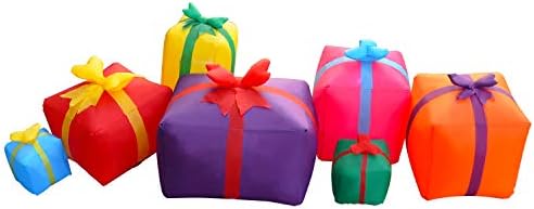 Amazon.com: SEASONBLOW 8 FT Christmas Inflatable Gift Boxes with Ball ...