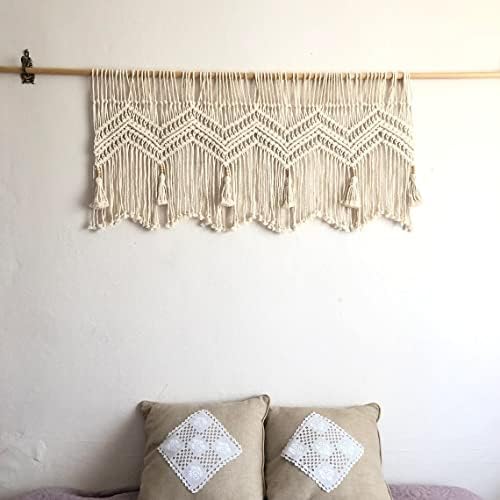 Amazon.com: Romanova Boho Valance Macrame Curtains for Windows Macrame ...