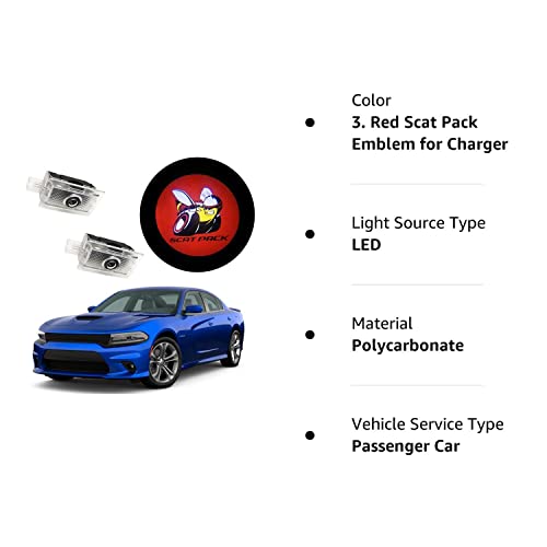 Snapklik.com : Never Fade Door Puddle Light Logo For Dodge Charger ...