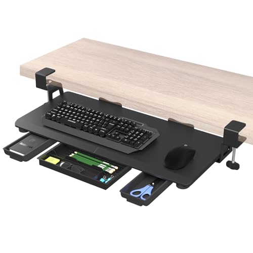 Snapklik.com : Keyboard Tray Under Desk, 27 11.8 Inch Large Size, Pull ...