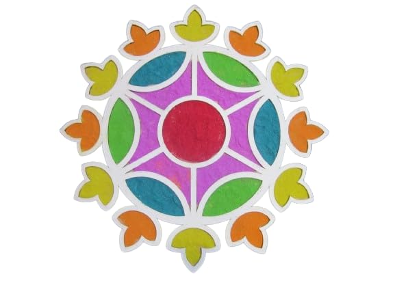 DIY MDF Readymade Round Diya Designer Rangoli Mat Easy to Use Rangoli ...