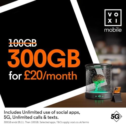 VOXI Sim Card - Unlimited Text & Calls, £20/Month, Powered by Vodafone ...