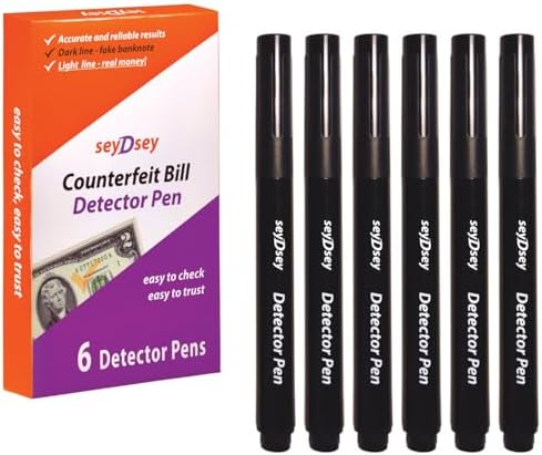 Amazon.com : seyDsey Counterfeit Bill Detector Pen, 6 in Pack, Money ...