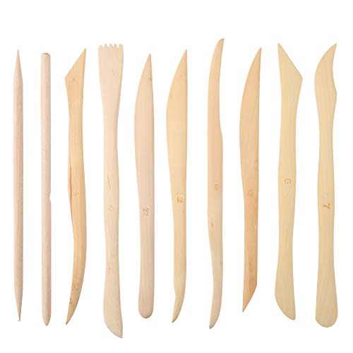 Joyzan Wooden Clay Tool, DIY Modeling Sculpting Tools Kit Pottery Play ...