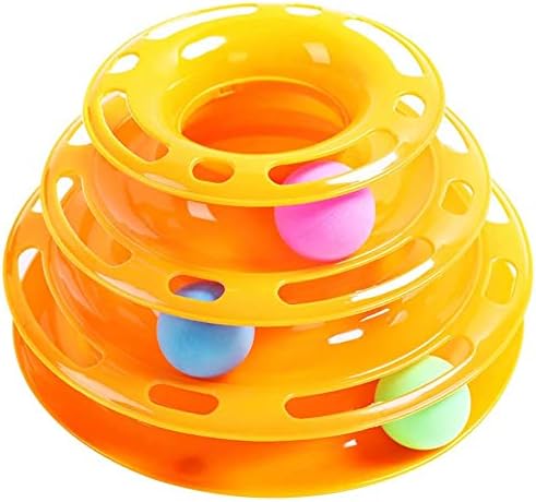 Amazon Basics Interactive 3-Layer Tower Track Roller Toy for Cats and ...