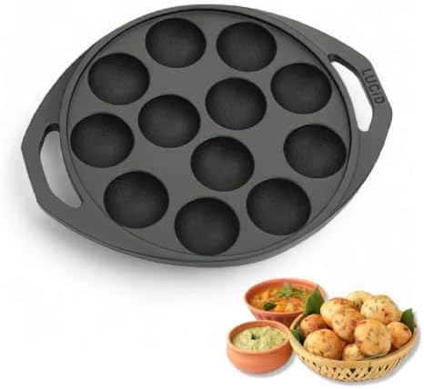 Buy ROSTON Cast Iron Paniyaram Appam Pan Appe Ponganalu Pan Chatti ...